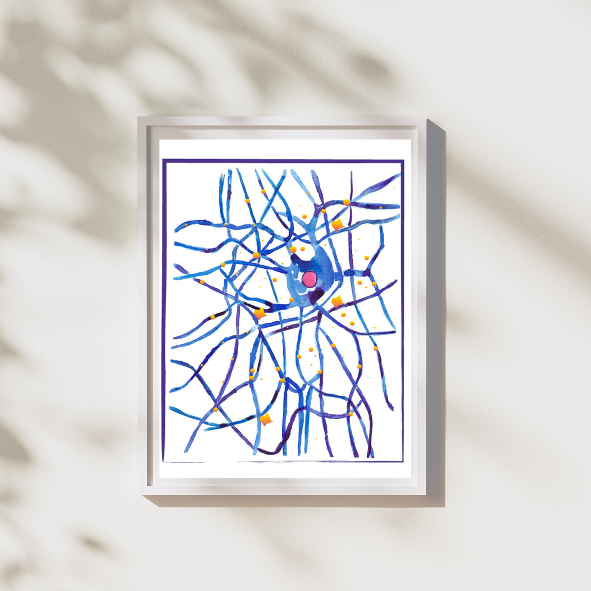 Neuron Synapse Mix Media Wall Art - medpapers