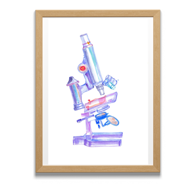 Microscope Watercolor Art Print - medpapers