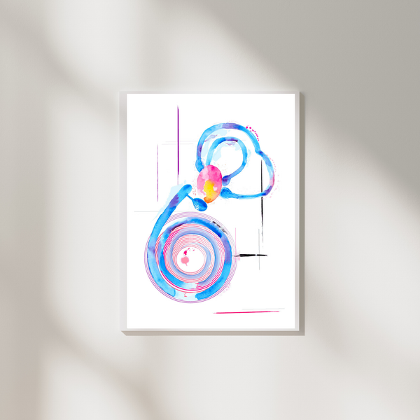 Inner Ear Anatomy, Cochlea Anatomy Art, Audiology Office Art, ENT Gift ...