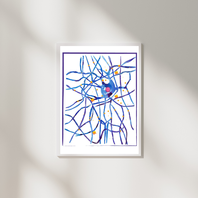 Neuron Synapse Mix Media Wall Art - medpapers