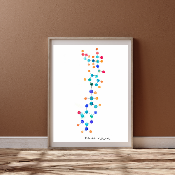 Folic Acid Molecule Art Print - medpapers
