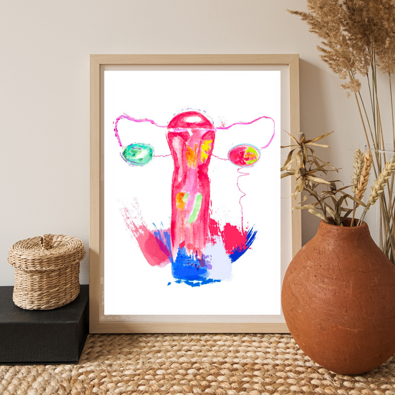 OBGYN Artwork, Uterus Anatomy Art Print - medpapers