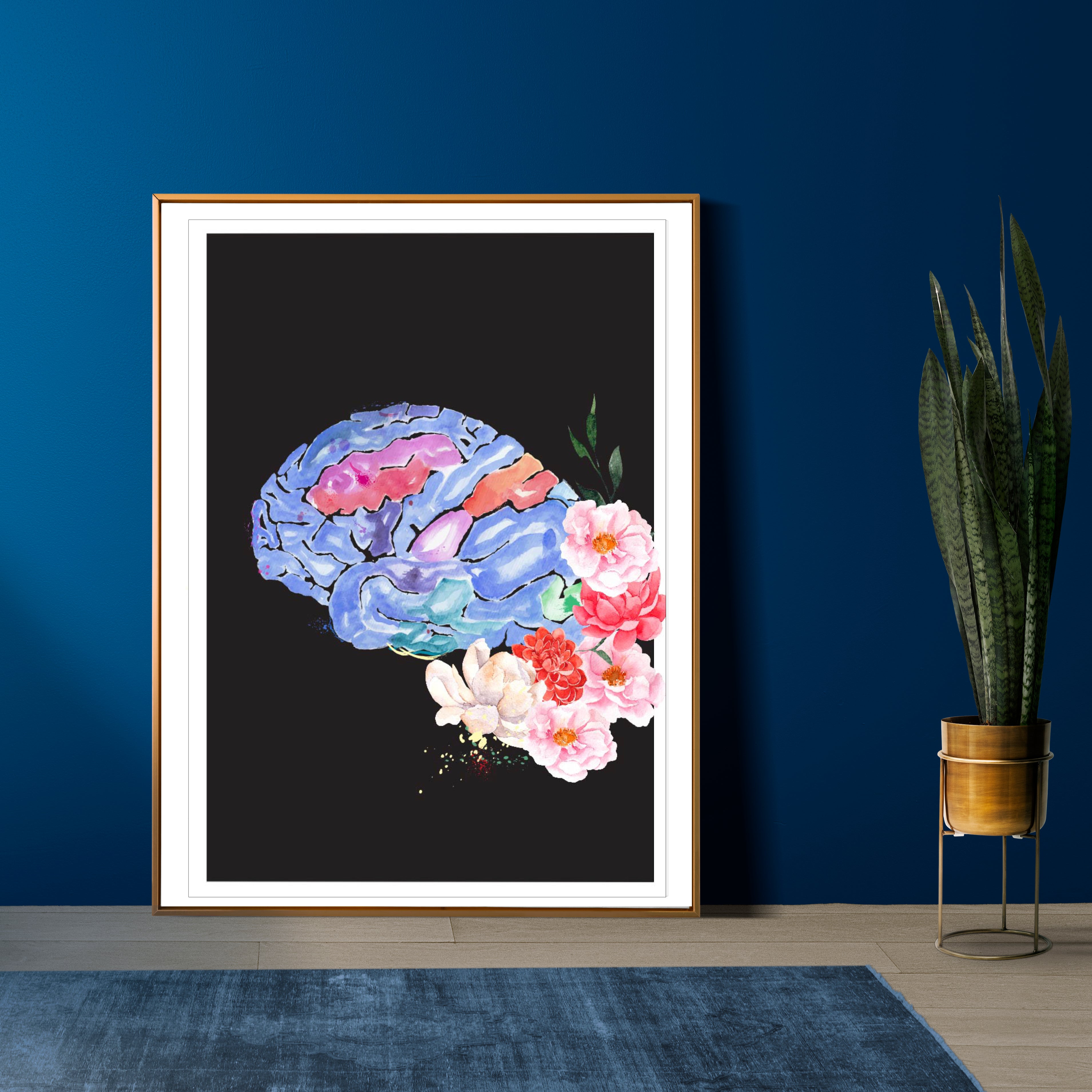 Brain Flower Human Anatomy Art Print - medpapers