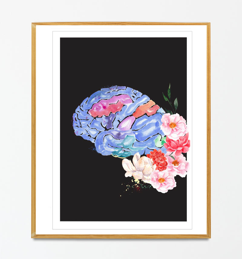 Brain Flower Human Anatomy Art Print - medpapers