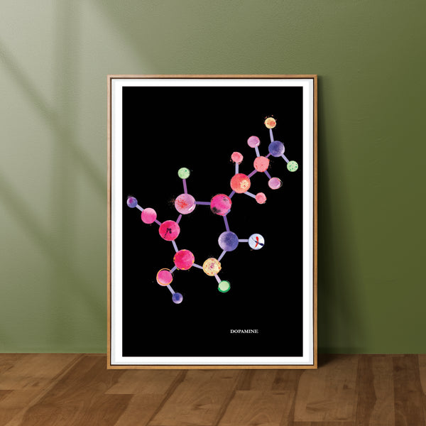 Neuroscience Art - Endorphin, Dopamine, Oxytocin, Serotonin Molecule W ...