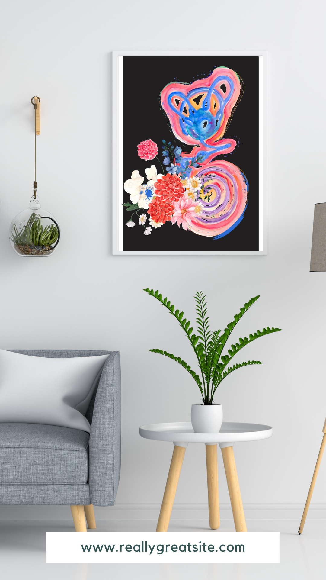 Ear Anatomy Art with Watercolor Flowers - medpapers