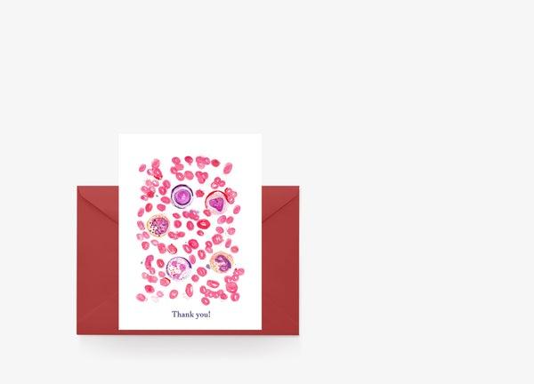 Laboratory Thank you Card, Phlebotomist Gift, Blood Smear Card - medpapers