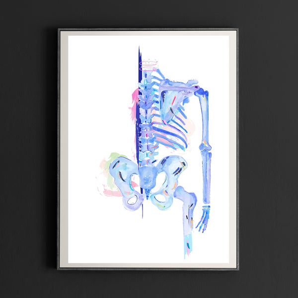 Human Skeleton Abstract Anatomy Art Print - medpapers
