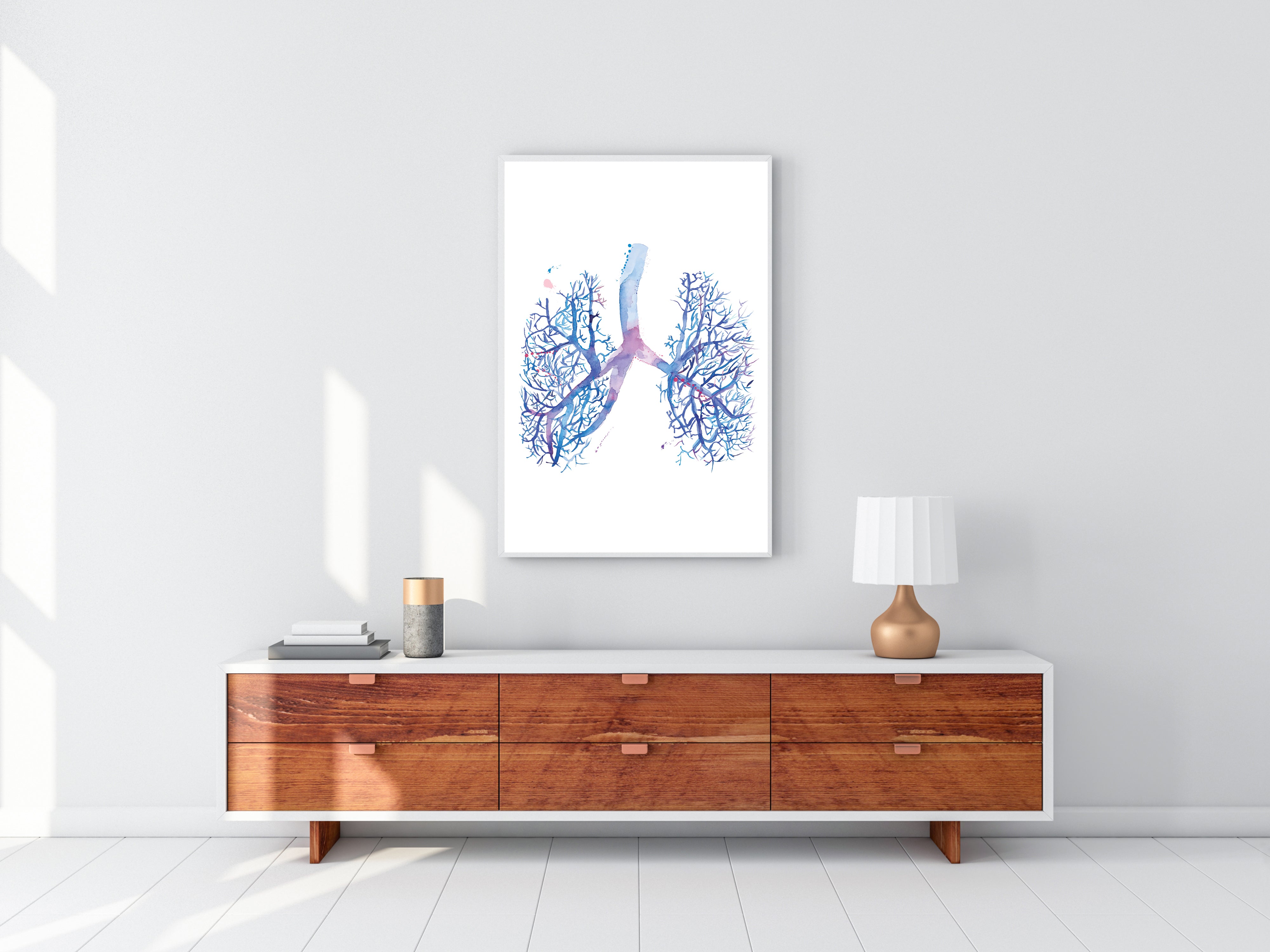 Lung Anatomy Artwork, Pulmonology Wall Decor, Respiratory Therapist Gi ...